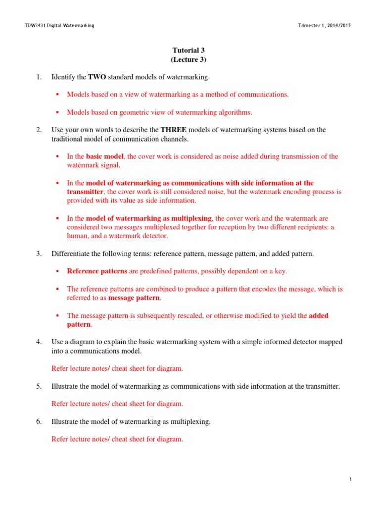 TDW3431 Tutorial 3 - Solution PDF | PDF | Correlation And Dependence ...