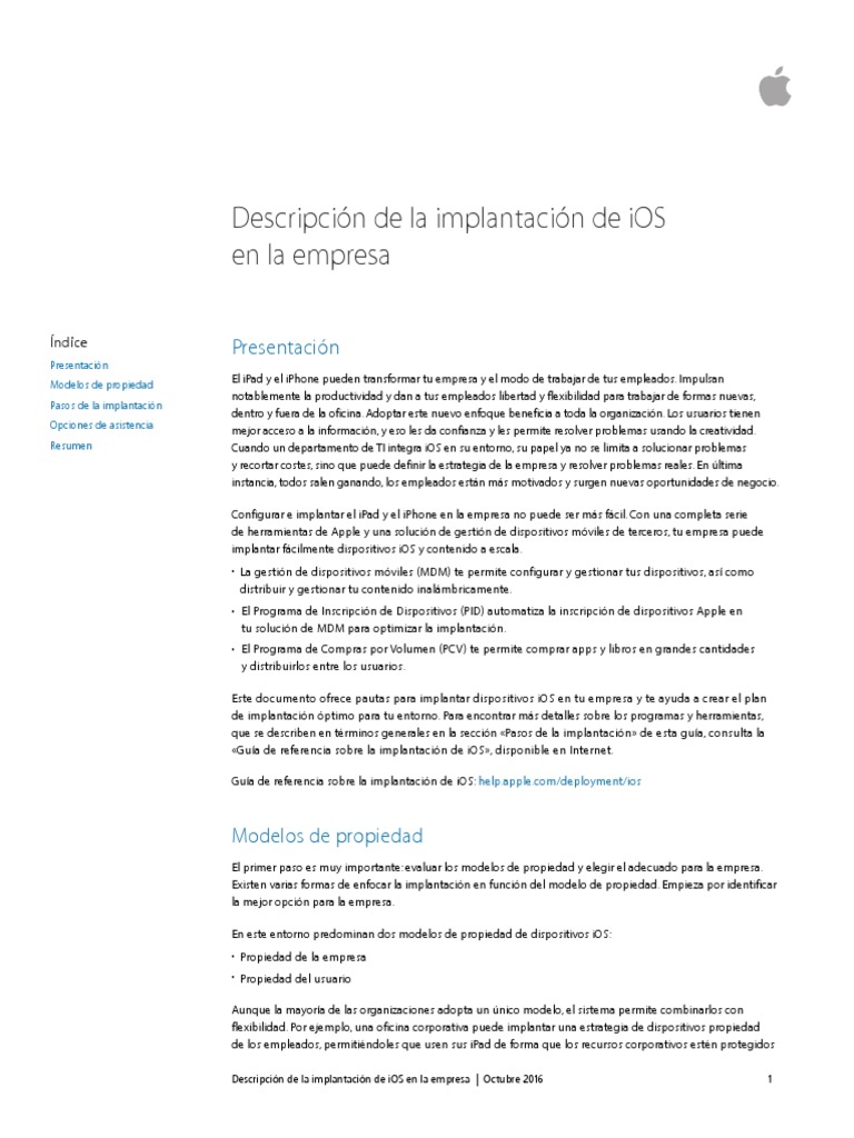 IOS Enterprise Deployment Overview | PDF | Yo nube | Ios