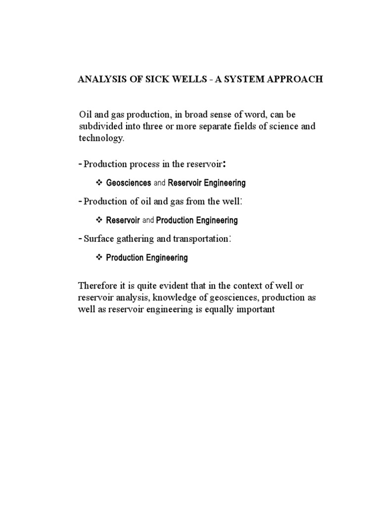 Sick Well Analysis | PDF | Petroleum Reservoir | Oil Well
