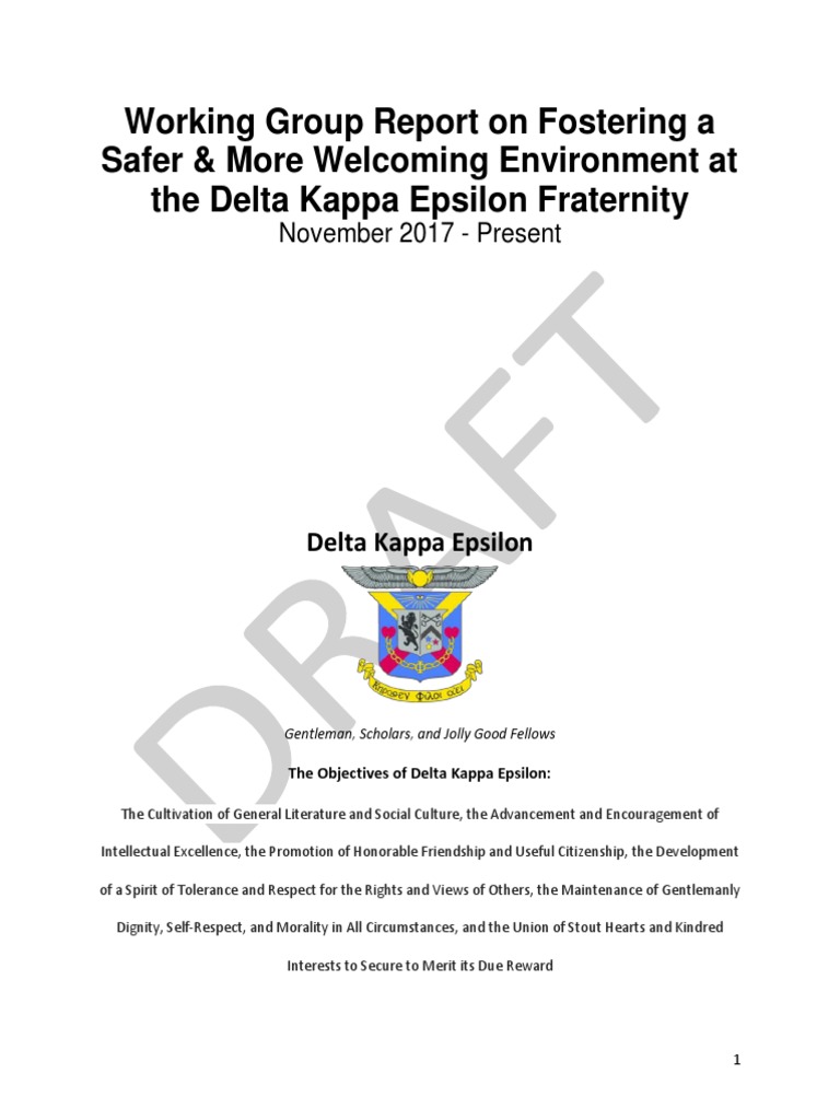 Delta Kappa Epsilon - DKE Working Group Draft | PDF | Bouncer (Doorman ...