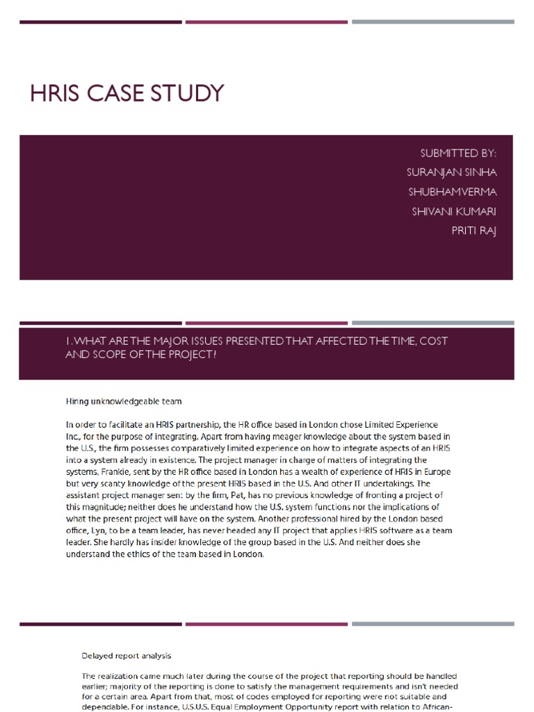 HRIS Case Study | PDF | Project Management | Leadership