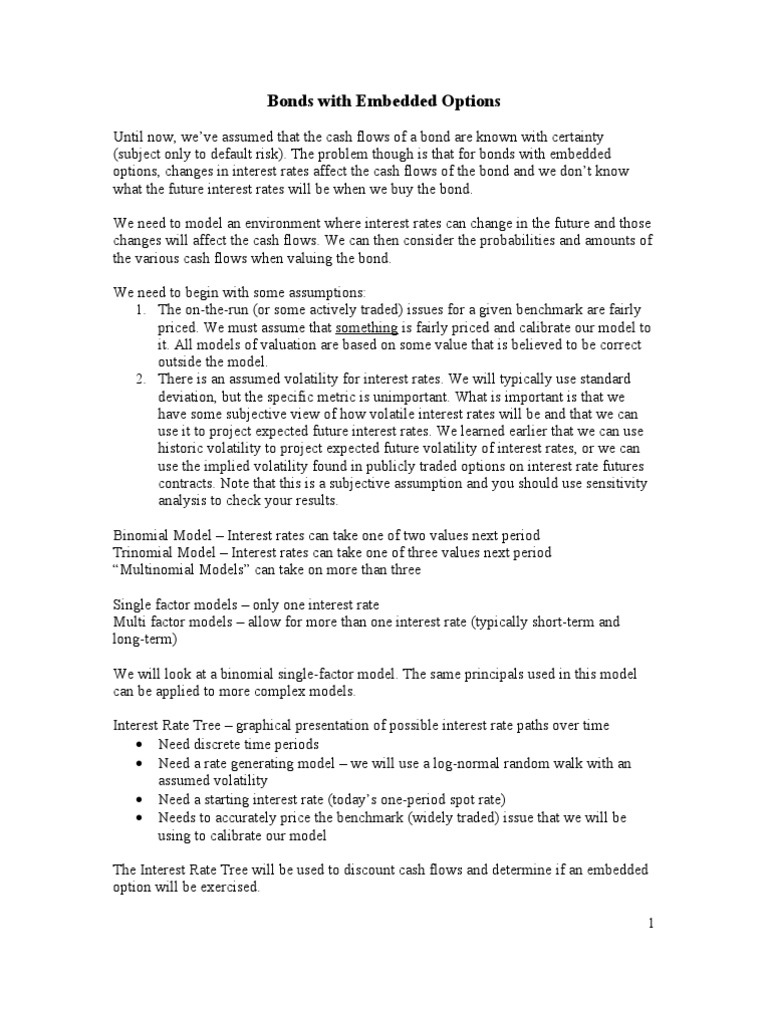 Bonds With Embedded Options | PDF | Bond Duration | Bonds (Finance)