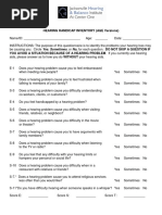 Hearing Handicap Inventory - Screening Version (HHIE-S) : Instructions ...