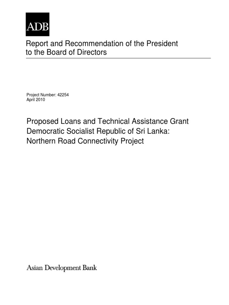 Report and Recommendation NRCP | PDF | Asian Development Bank ...