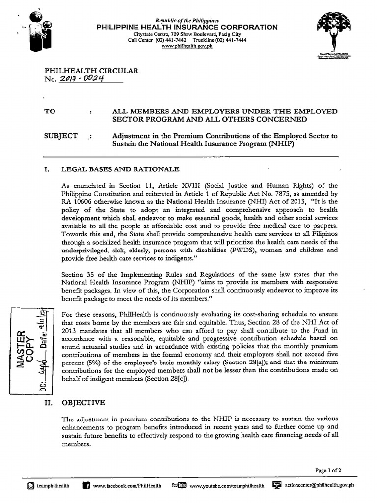 PhilHealth Circular No 2017-0024 PDF | PDF