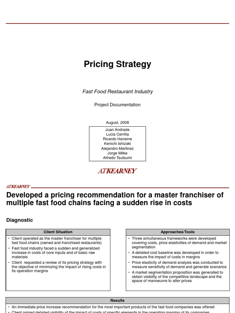 IC - Pricing Strategy in The Fast Food Industry | PDF | Demand | Price ...