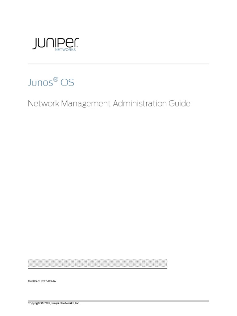 Junos OS Network Management Admin Guide | PDF | Communications ...
