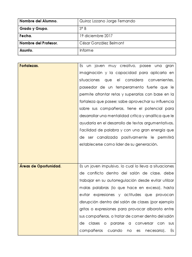 Formato de reporte disciplinar Orientacion educativa | Maestros ...