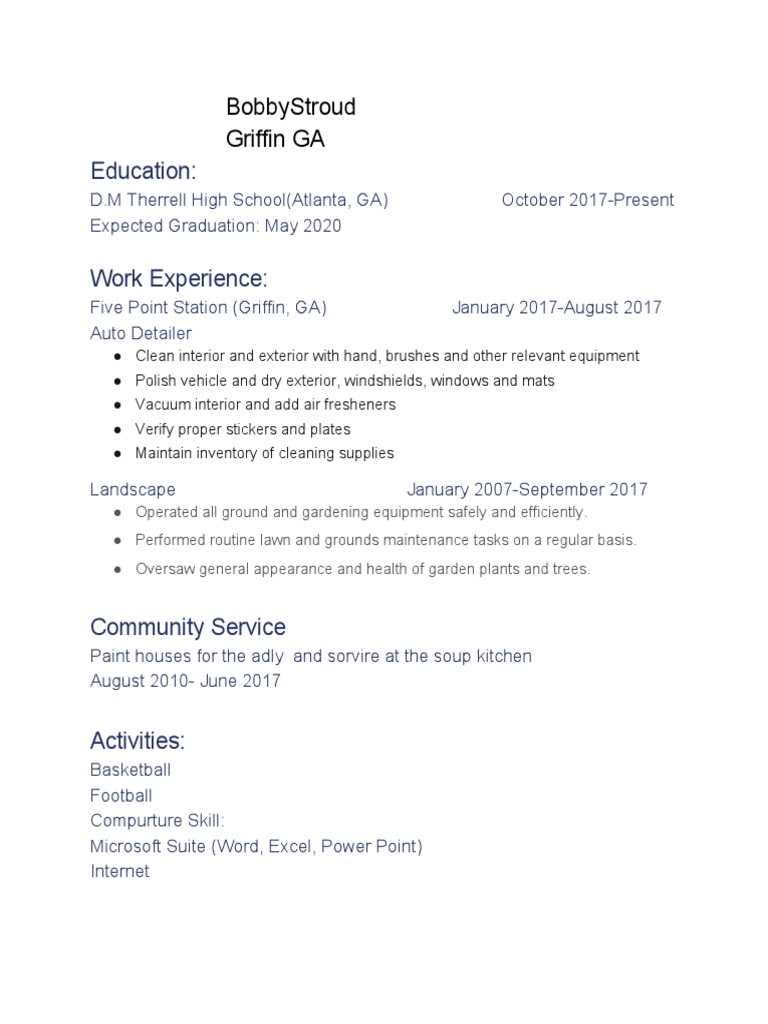 Bobby Stroud Resume | PDF | Nature