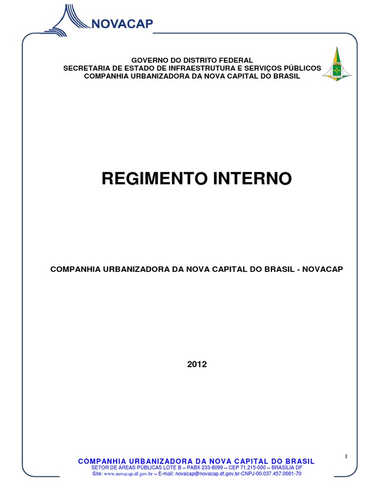 Regimento Interno Novocap PDF | PDF