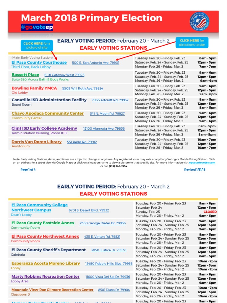 Early Voting Stations | PDF | Early Voting | El Paso