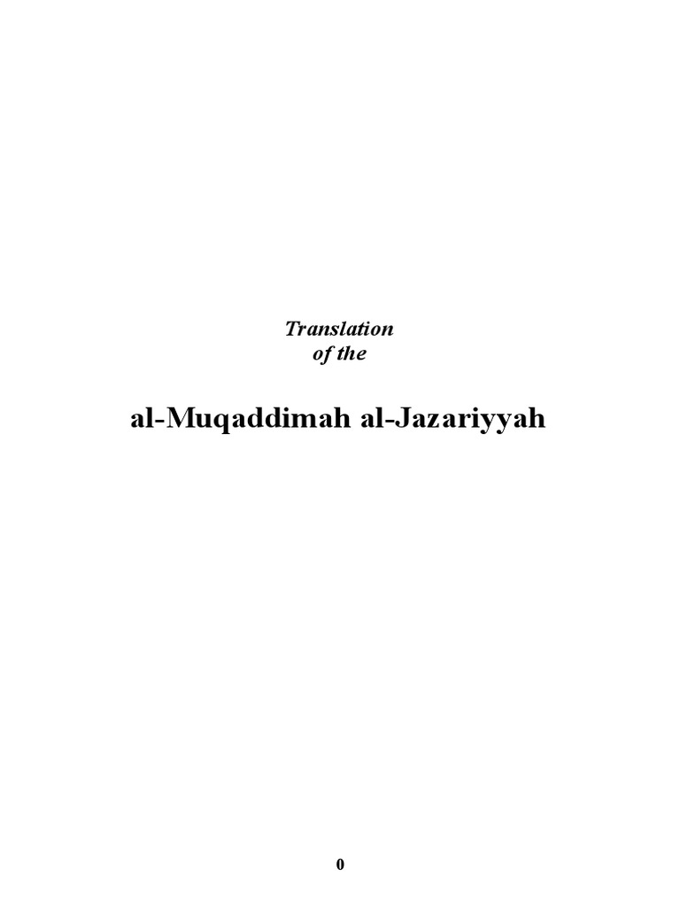 Al-Muqaddimah al-Jazariyyah Overview | PDF | Quran | Islam