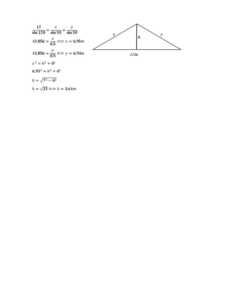 Trigonometry Calculations for Triangle | PDF