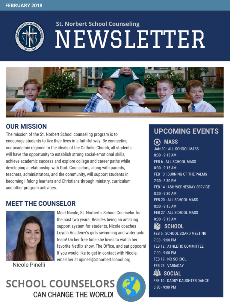 Newsletter: School Counselors | PDF | School Counselor | Anxiety
