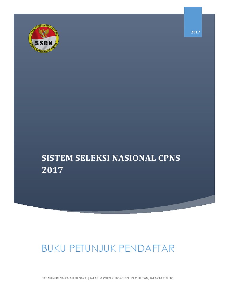 BUKU PETUNJUK PENDAFTARAN SSCN Versi - 01 PDF | PDF