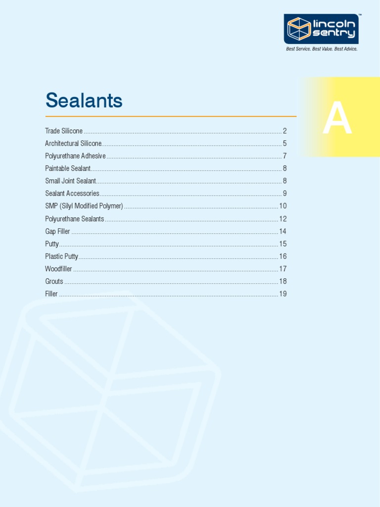 1A - Sealants | PDF | Silicone | Adhesive