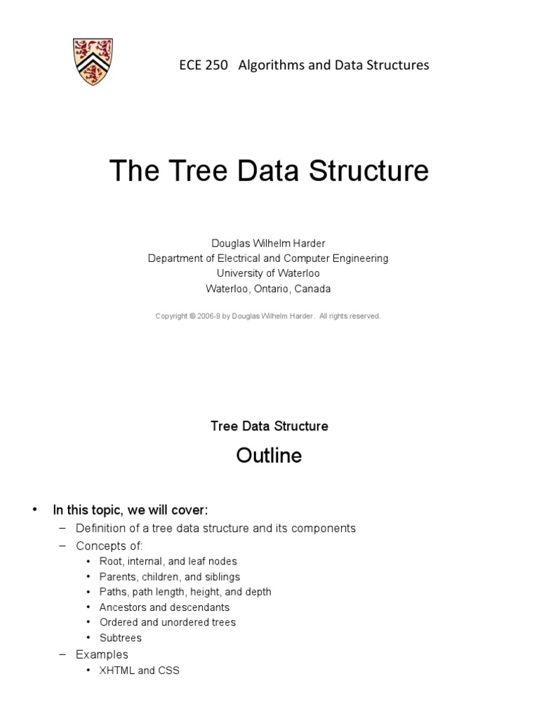 The Tree Data Structure: ECE 250 Algorithms and Data Structures | PDF ...