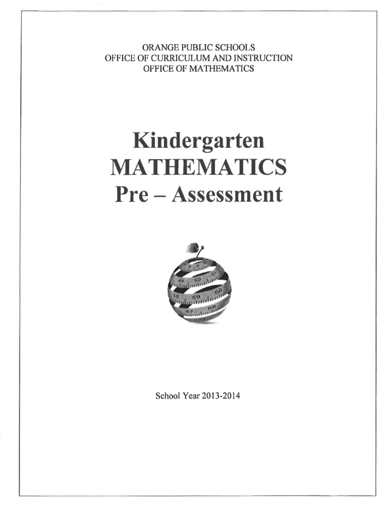 Revised Kindergarten Math Assessment | PDF