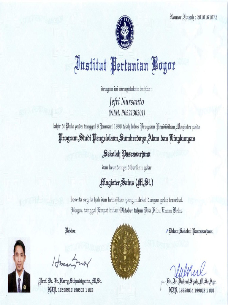 Ijazah S2 IPB | PDF