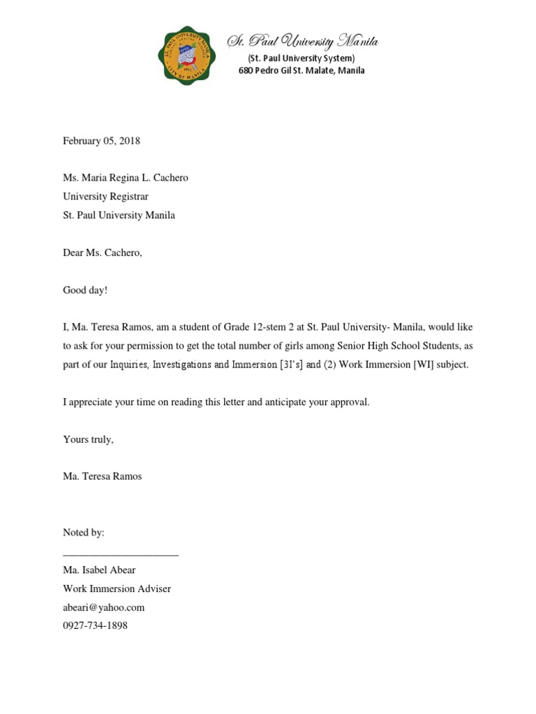 Letter For Registrar | PDF