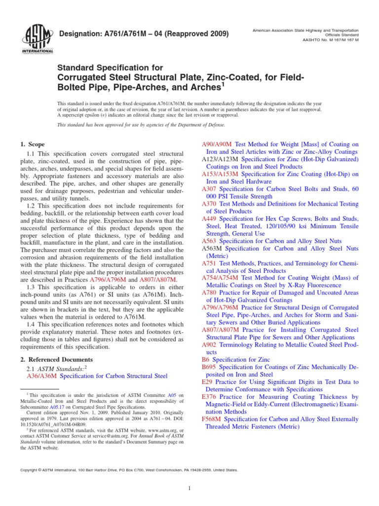 Astm - A761 A761m 04 (2009) | PDF | Structural Steel | Screw