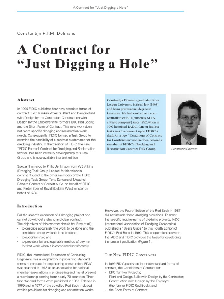 A Contract For Digging Holes | PDF | Indemnity | General Contractor