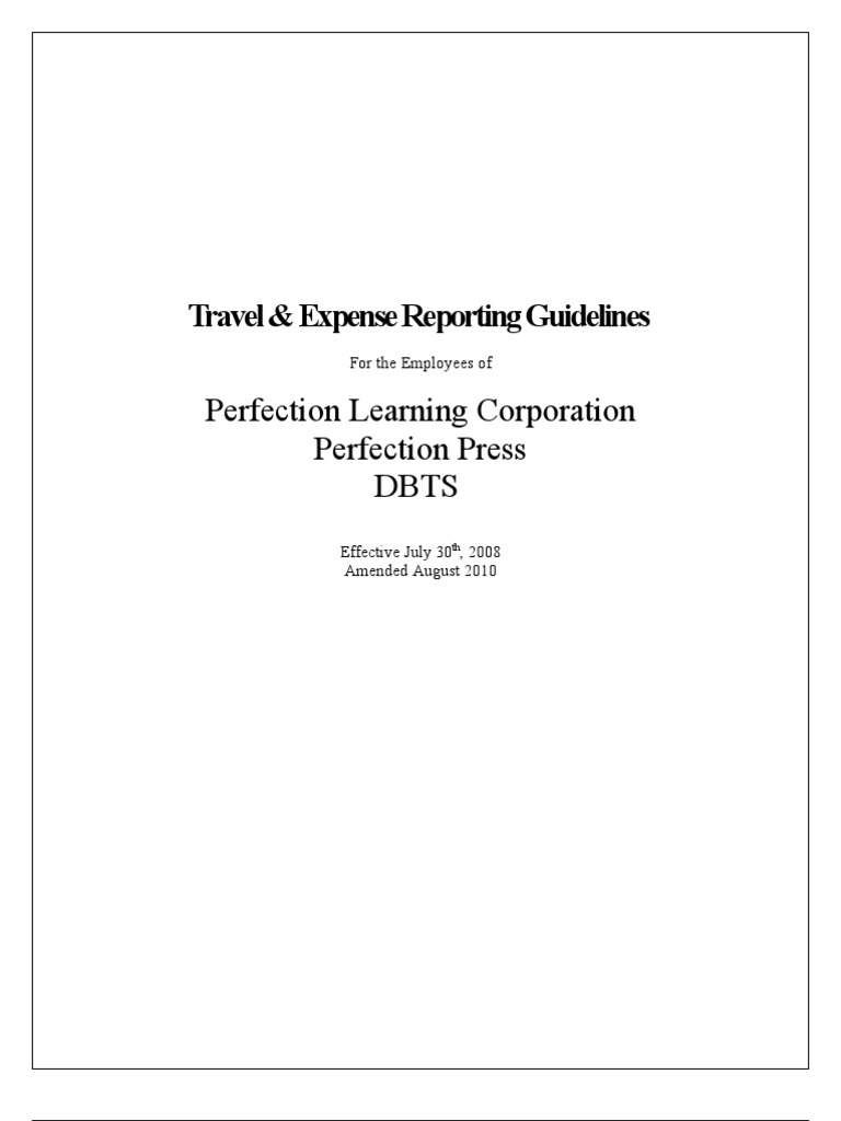 Travel and Expense Reporting Guidelines | PDF | Priceline.Com | Transport
