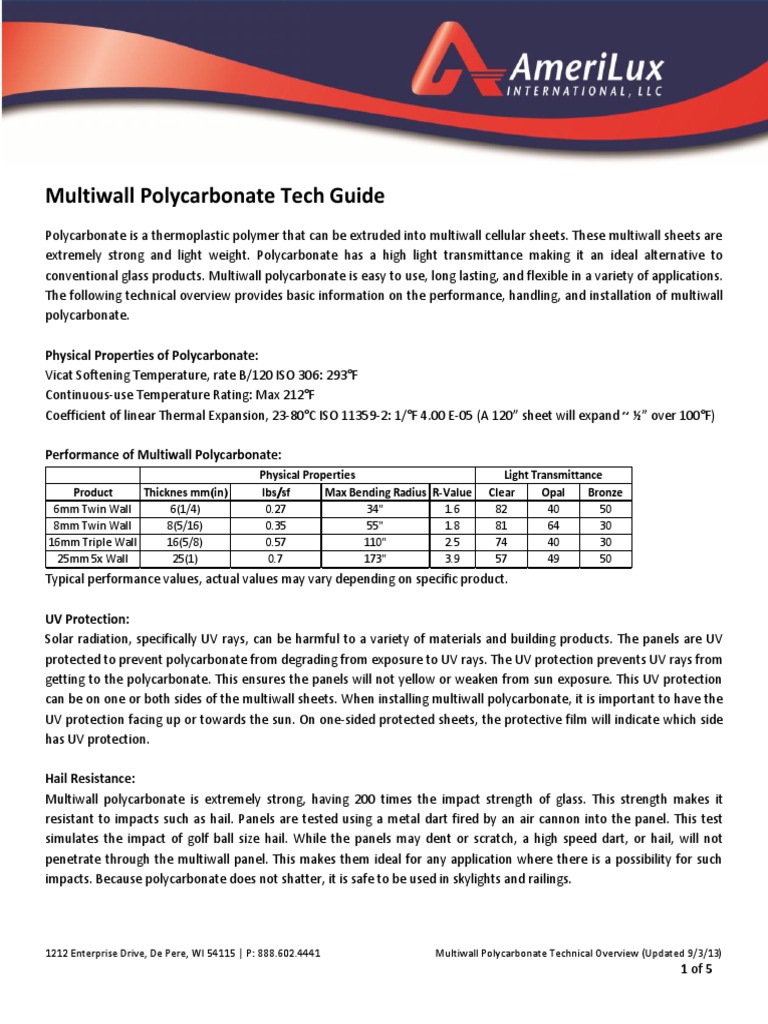 Polycarb Diy Tech Manual | PDF | Screw | Ultraviolet