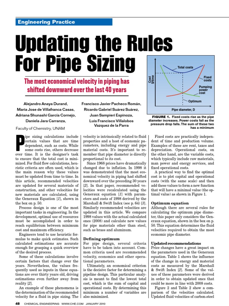 Updating The Rules For Pipe Sizing | PDF | Mathematical Optimization | Viscosity