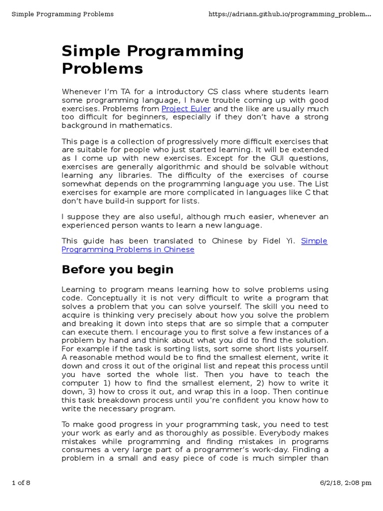 Prog Prob | PDF | Matrix (Mathematics) | Computer Programming