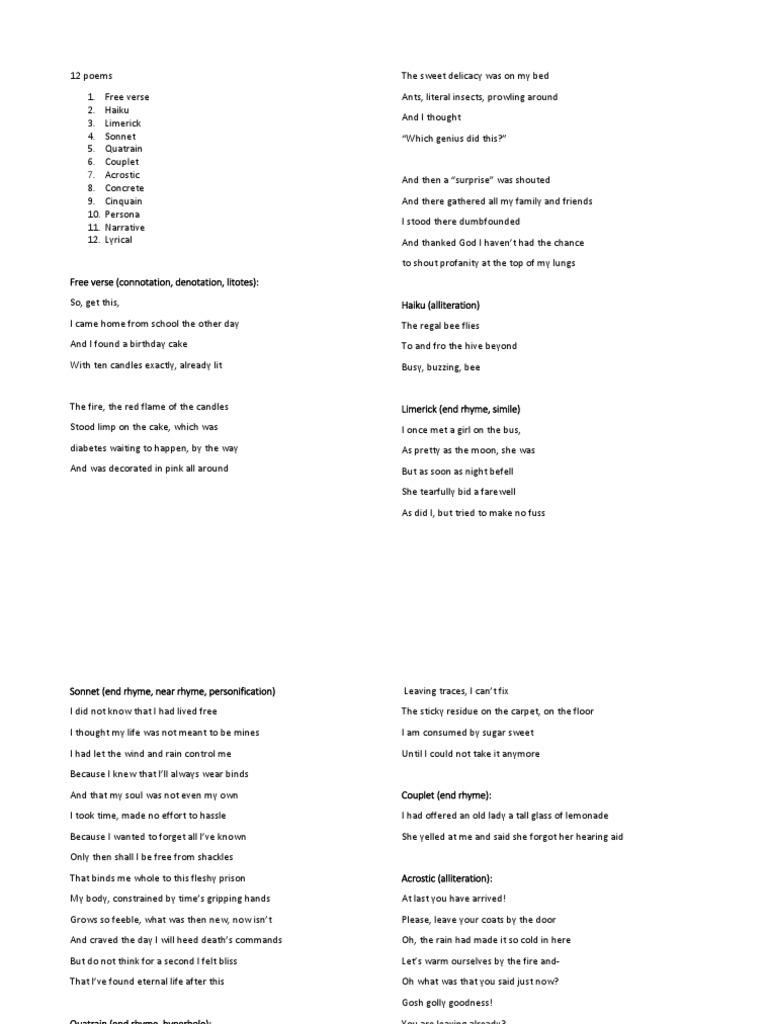 English 11 - Poem Draft | PDF | Poetic Devices | Poetic Form