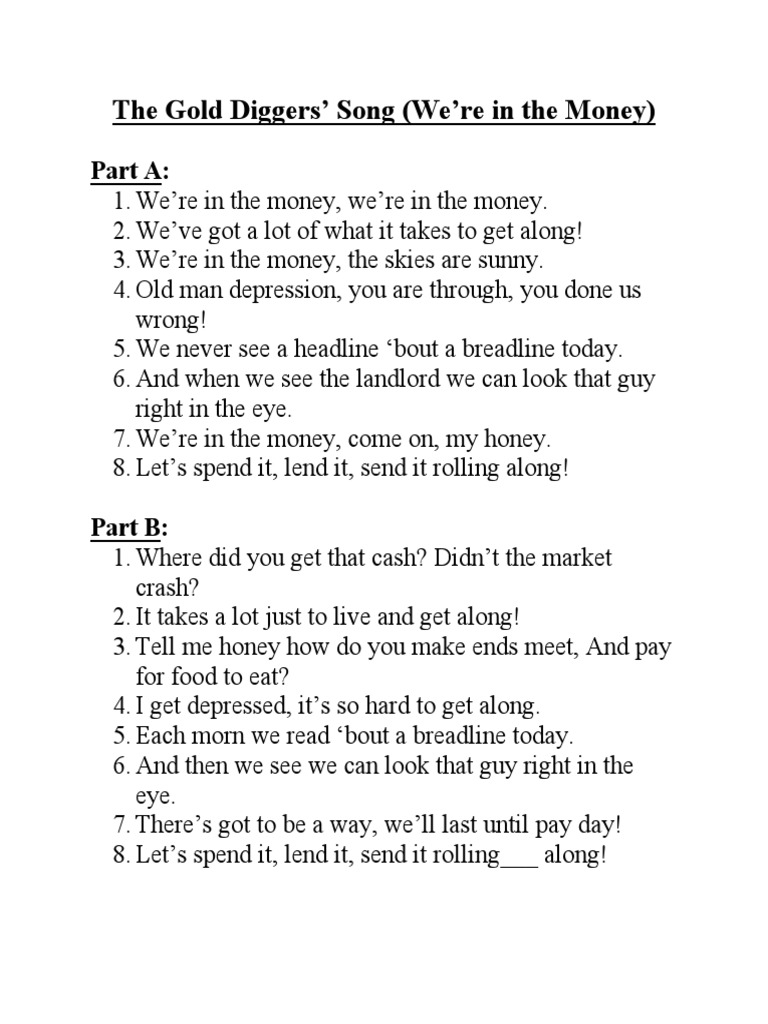 Gold Diggers' Song Lyrics Analysis | PDF
