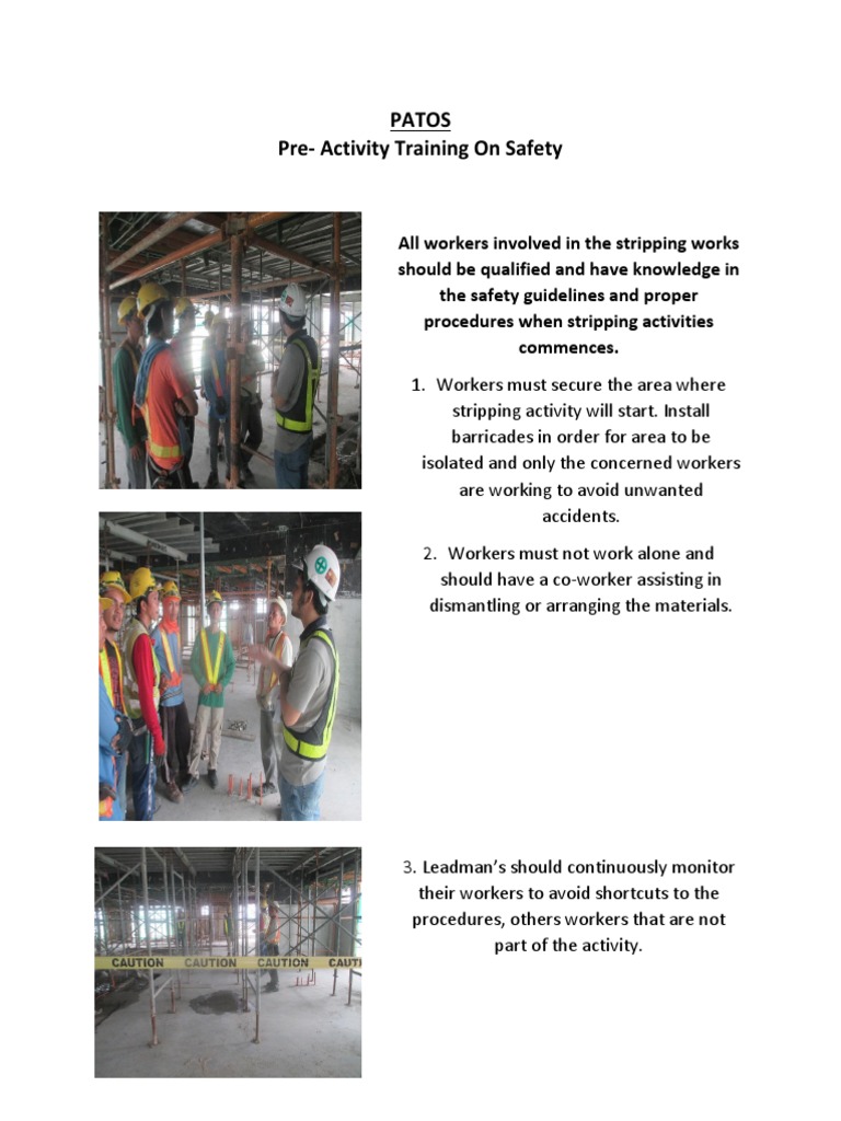 Patos Pre-Activity Training On Safety | PDF