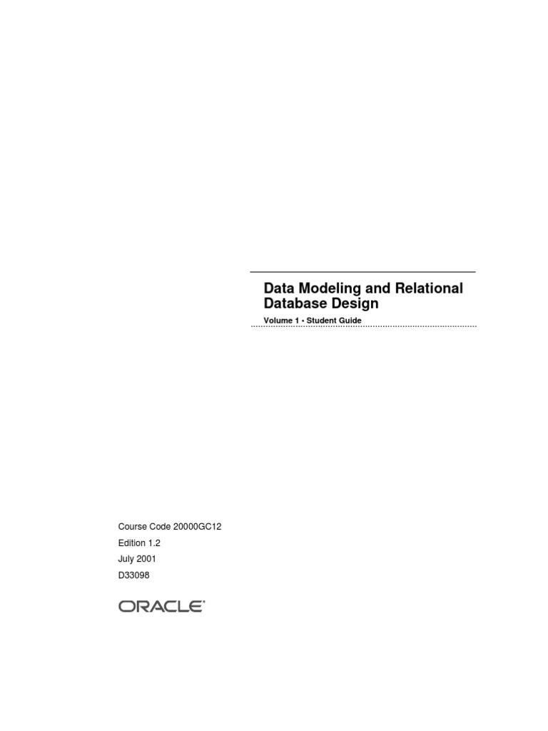 Data Modeling and Relational Database Design Oracle Course | PDF