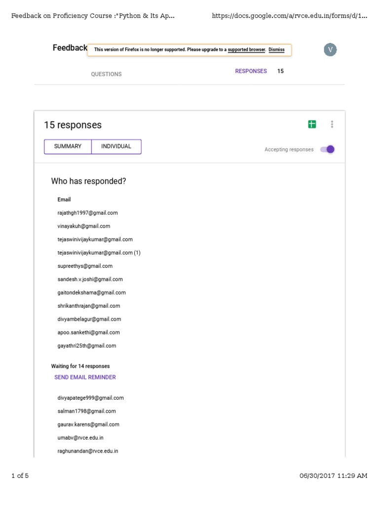 15 Responses: Feedback On Proficiency Course:"Python & Its Applications ...
