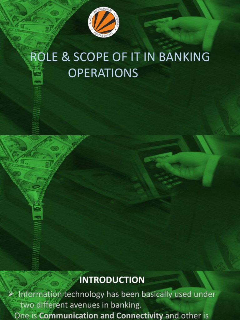 Role & Scope of It in Banking Operations | PDF | Online Banking | Banks ...