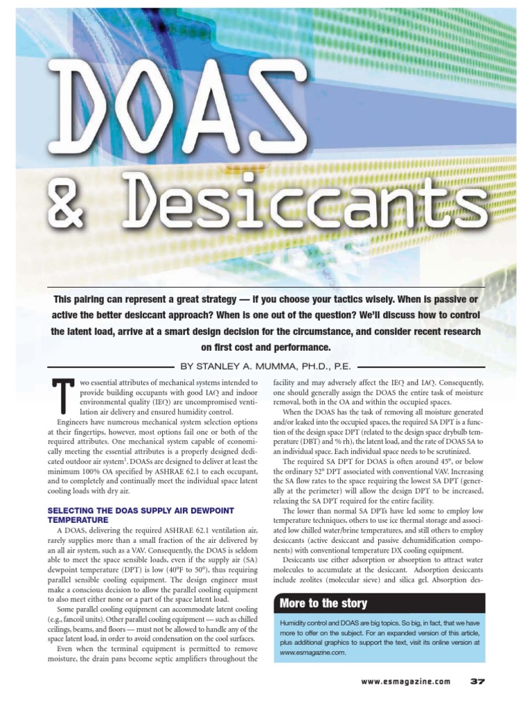 DOAS & Humidity Control Insights | PDF | Air Conditioning | Transport ...