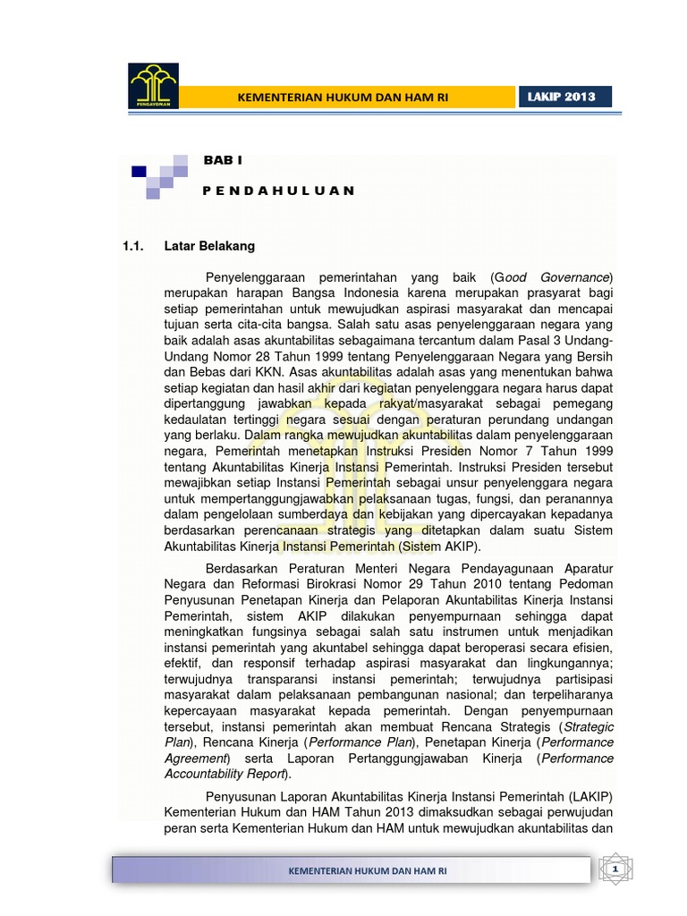 Lakip Kemenkumham, Tah 2018 PDF | PDF