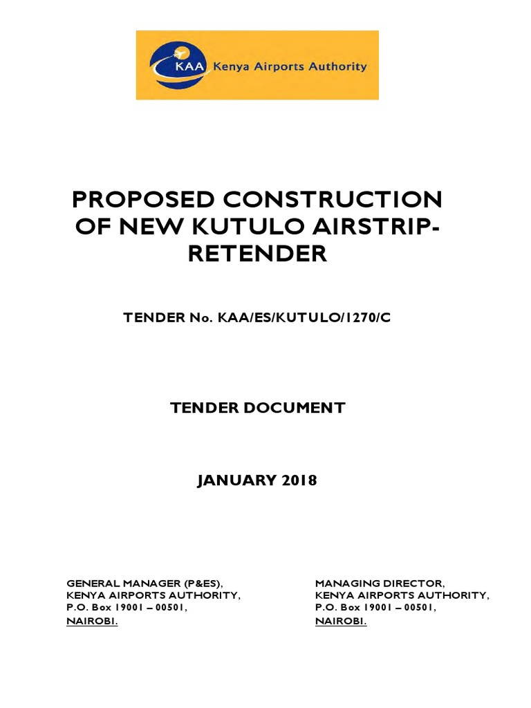 Proposed Construction of New Kutulo Airstrip - Retender | PDF | Prices ...
