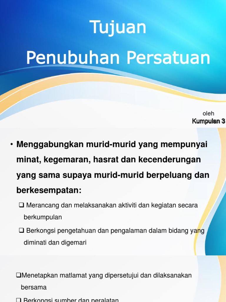Tujuan Penubuhan Persatuan | PDF