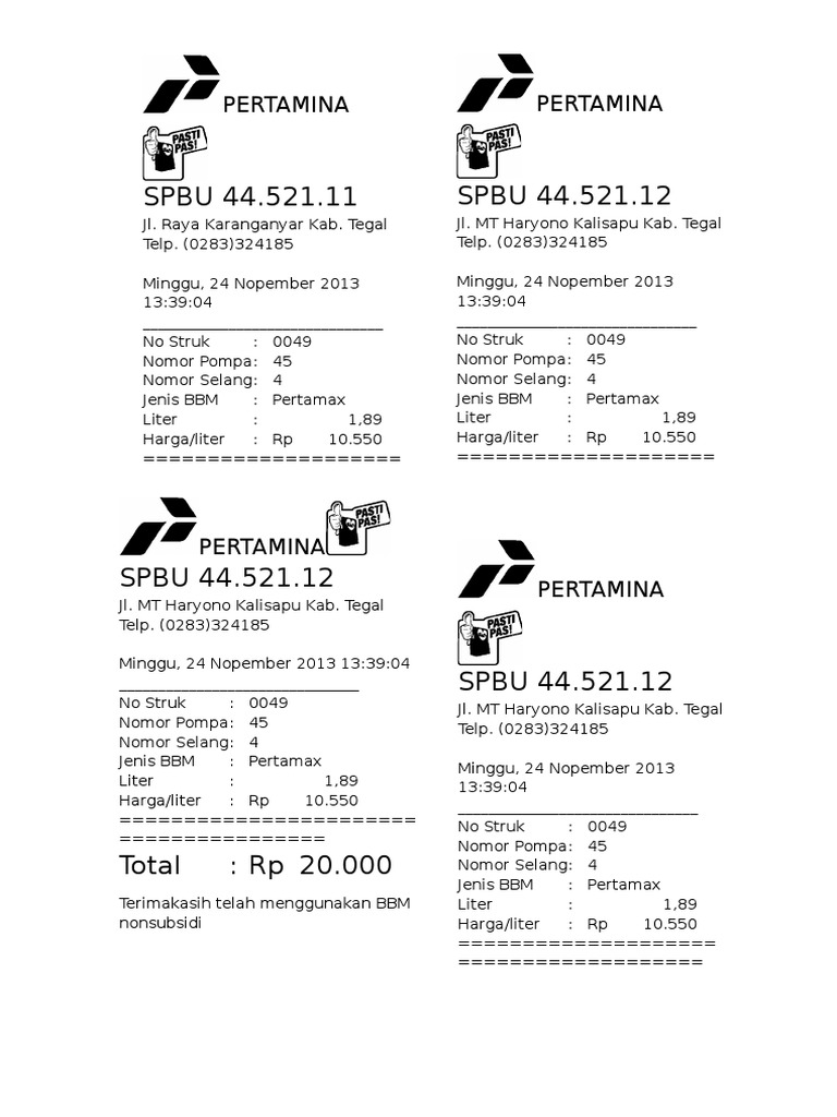 Documents - Tips Struk Bensin Editan | PDF