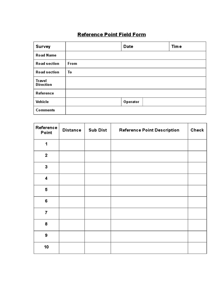 Field Survey Form Example PDF