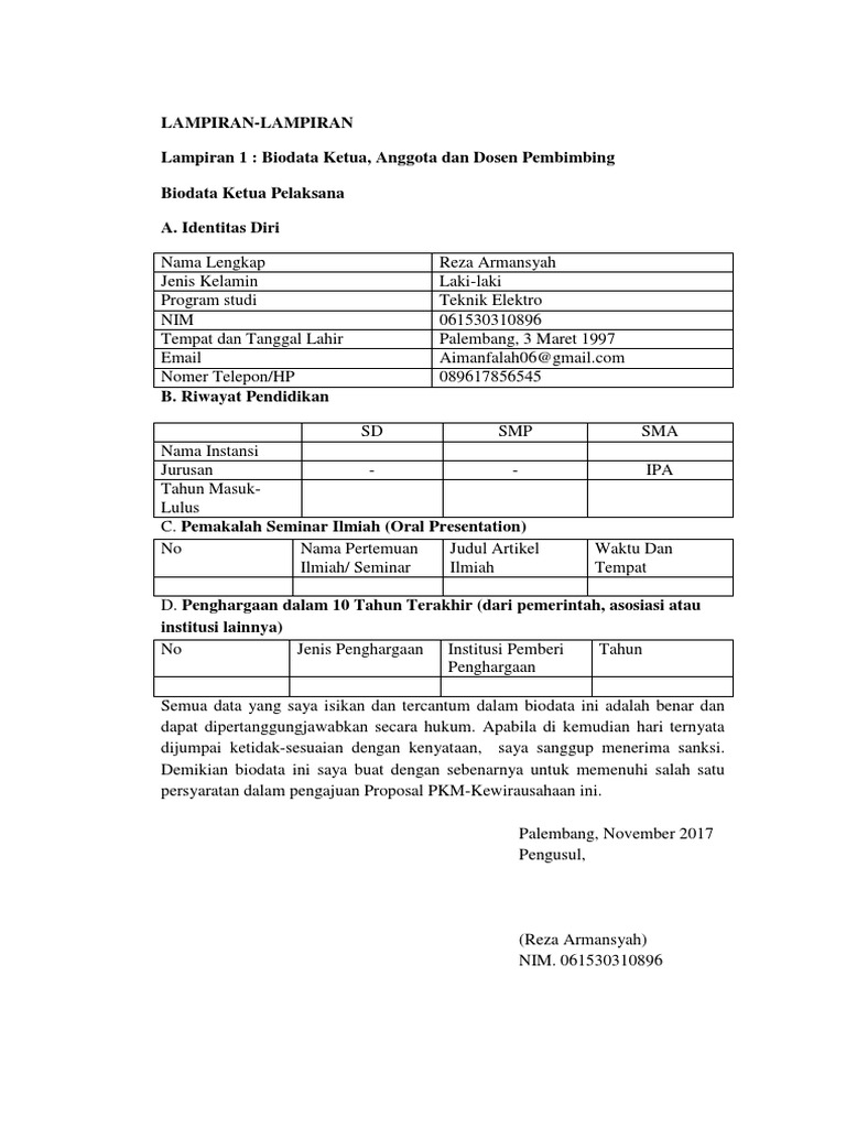 Lampiran PKM K | PDF