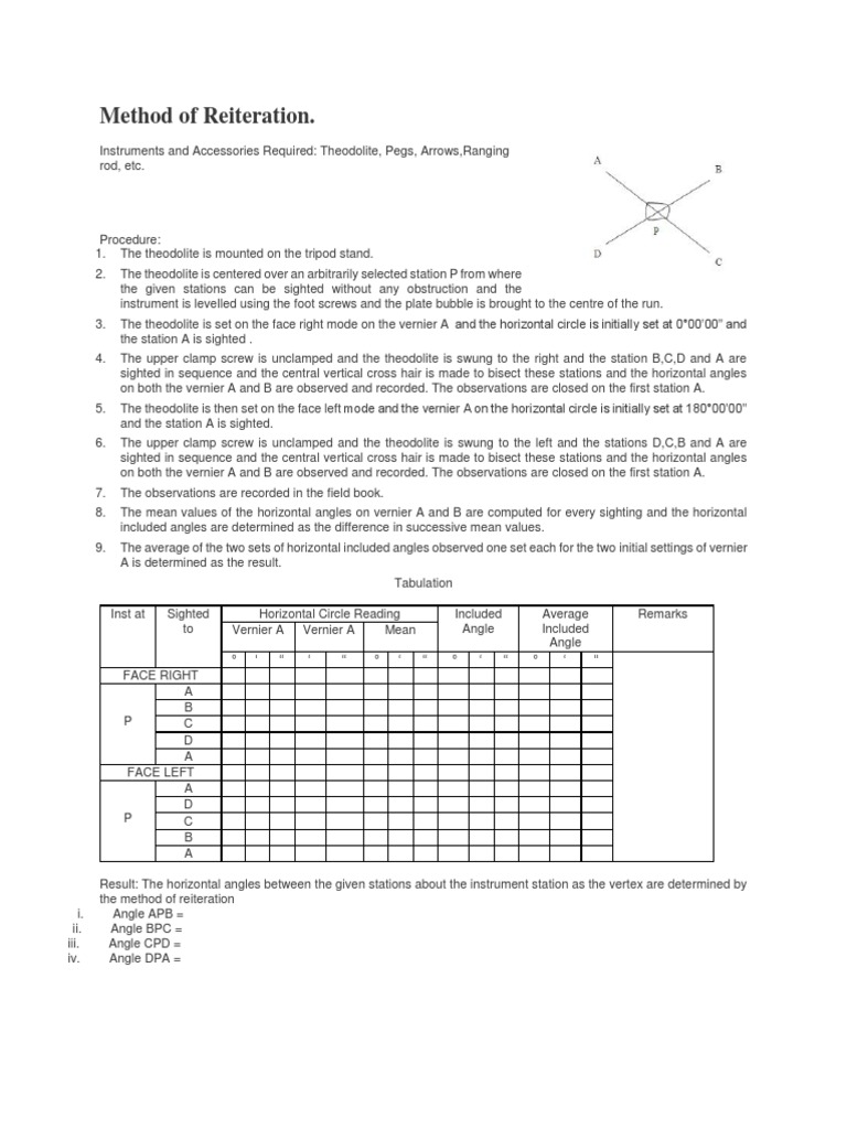 Method of Reiteration | PDF | Angle | Scientific Observation
