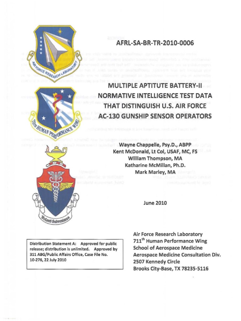 AFRL-SA-BR-TR-2010-0006: Release Distribution Is Unlimited. Approved ...
