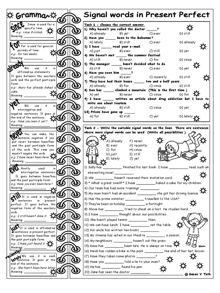 Present Perfect Tense Indicators Guide | PDF | Perfect (Grammar) | Verb