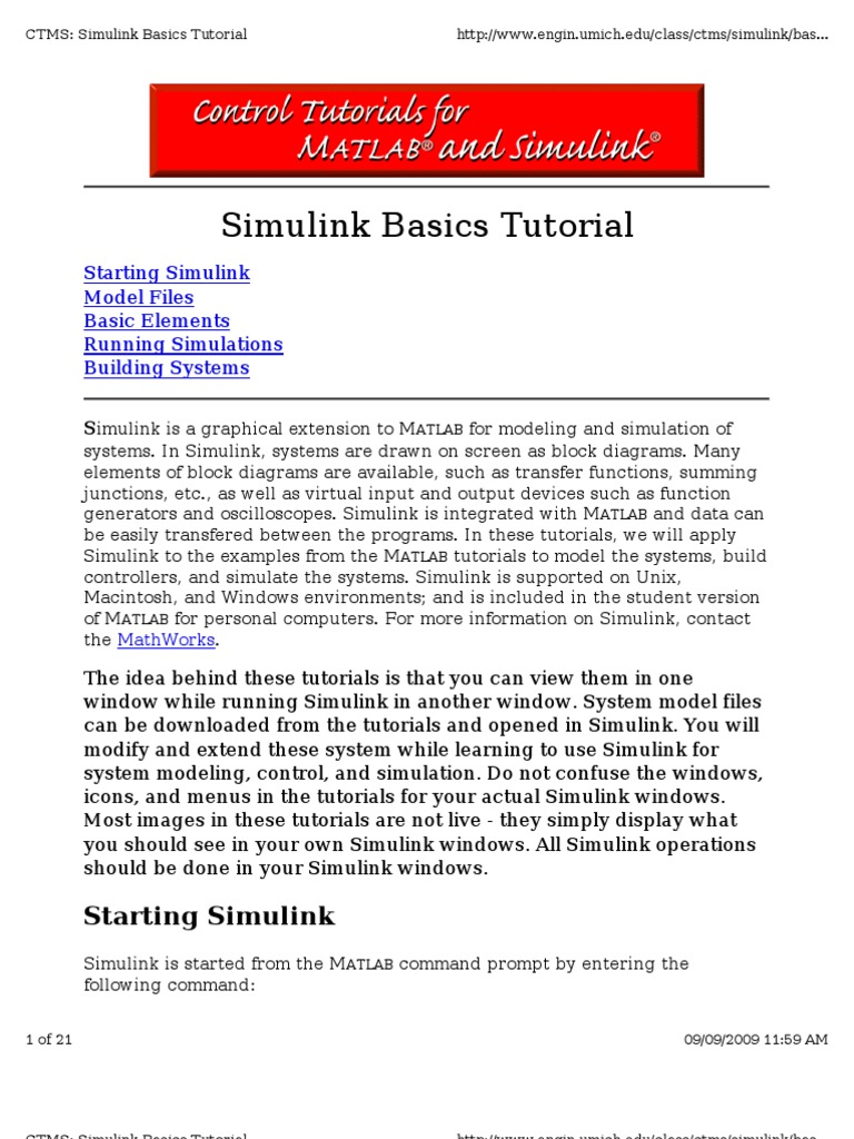 Simulink Basics Tutorial | PDF | Matlab | Discrete Time And Continuous Time