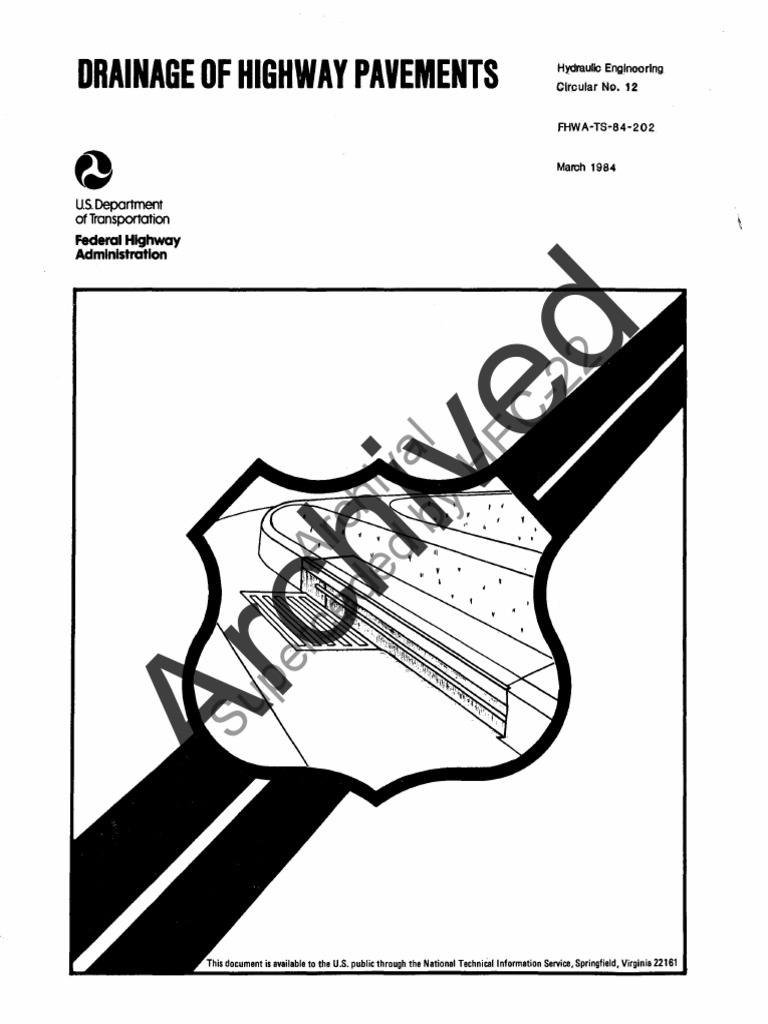 Archival Superceded by HEC-22: Drainage of Highway Pavements | PDF ...