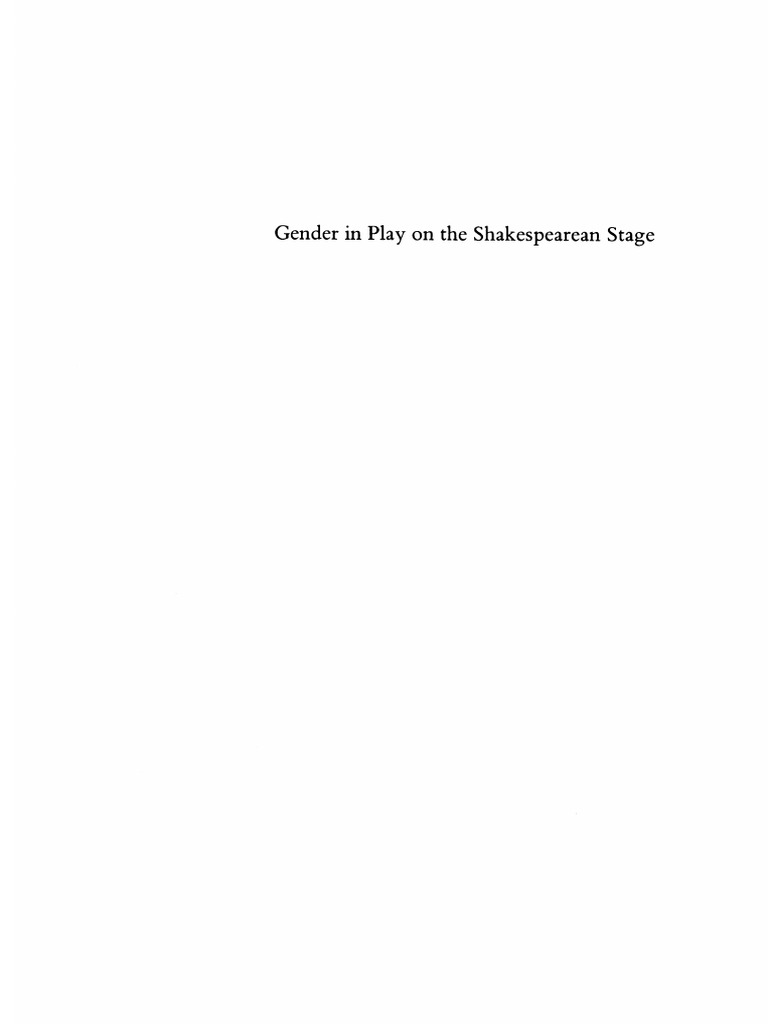 Gender in Shakespeare 1 1 | PDF | Cross Dressing | Gender