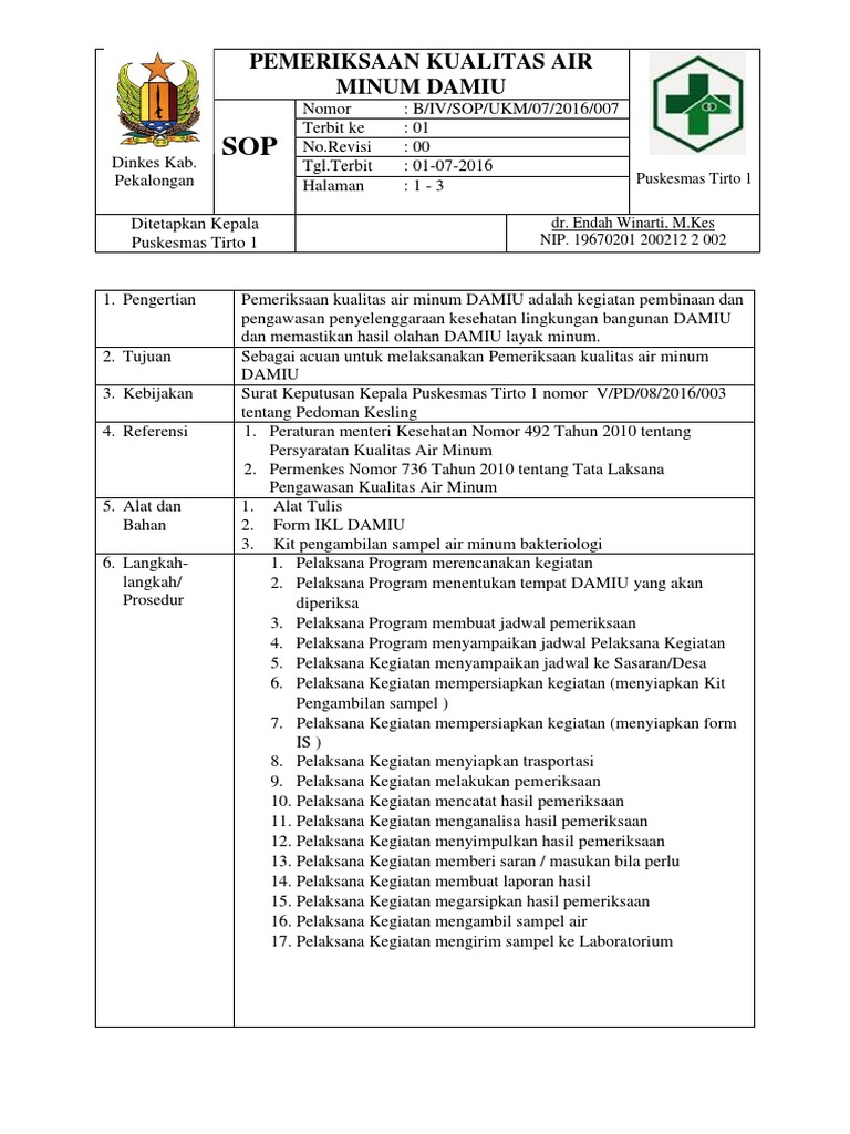 Sop Ikl TPM Damiu | PDF